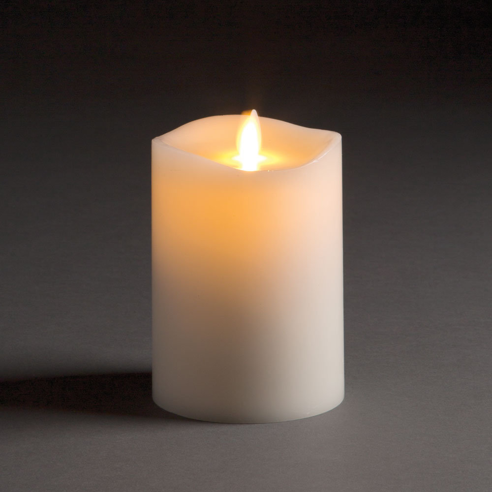 Birch Lane™ Solaris Paraffin Wax Flameless Moving Flame Pillar Candle ...