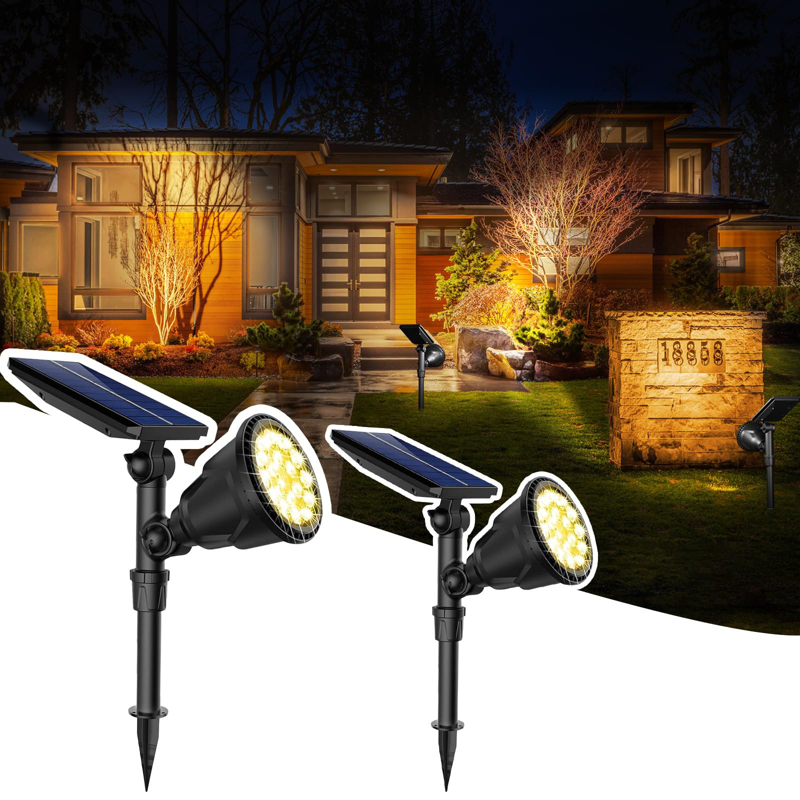 HD FLOORING, INC. Solar Spot Lights Outdoor Waterproof, Outdoor ...