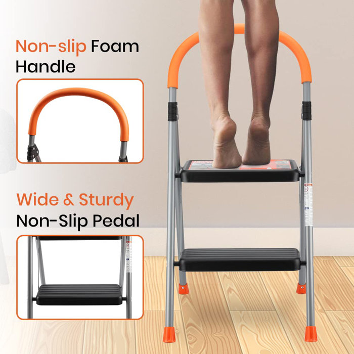 WFX Utility™ 2 - Step Aluminum Folding Small Step Ladder | Wayfair