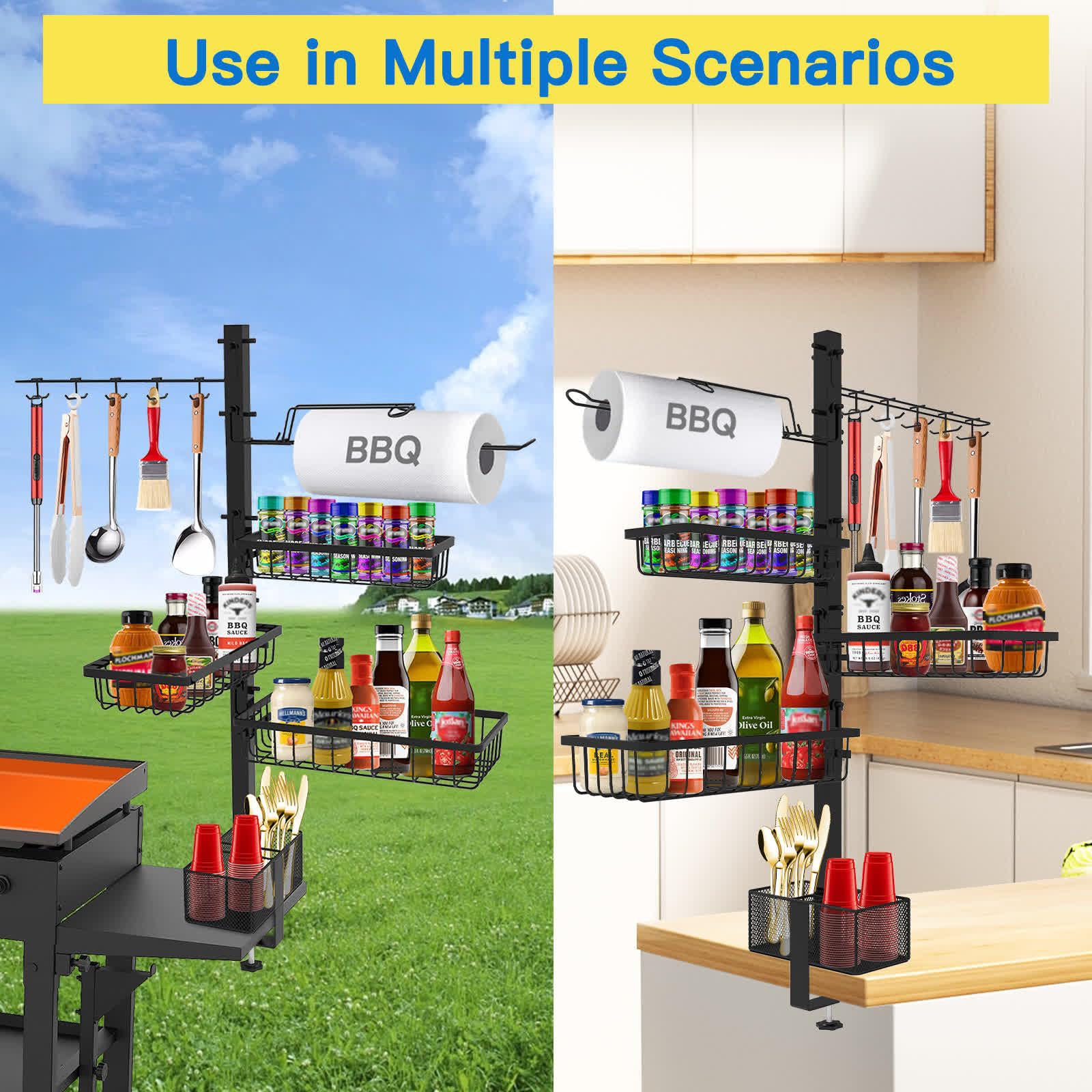 Freeport Park® Griddle Accessories Set With Spice Racks, Paper Towel ...