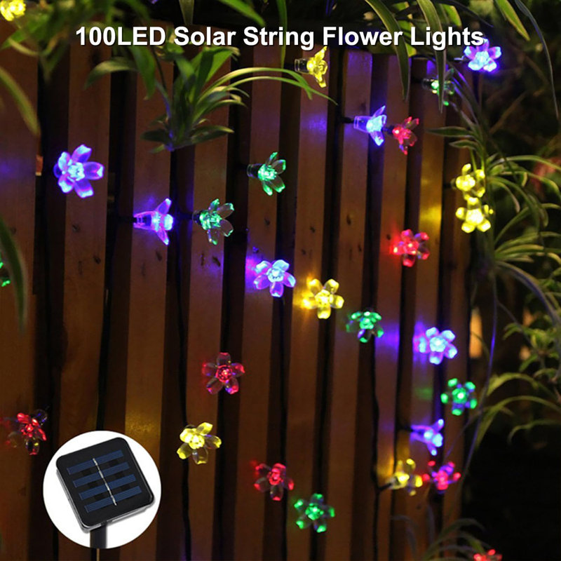The Holiday Aisle® Kaycen 100 - Bulb 480'' Solar Powered Curtain String ...