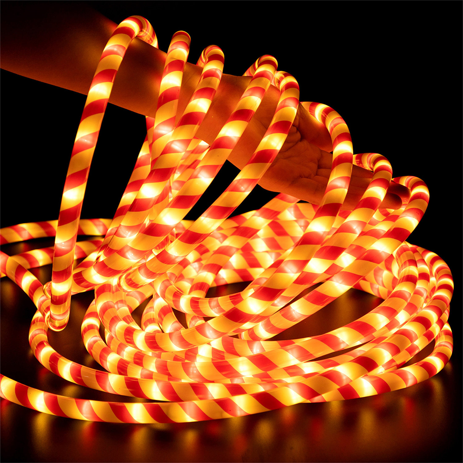 Joiedomi 40 FT LED Candy Cane Rope Lights, Waterproof Outdoor 360 LED ...