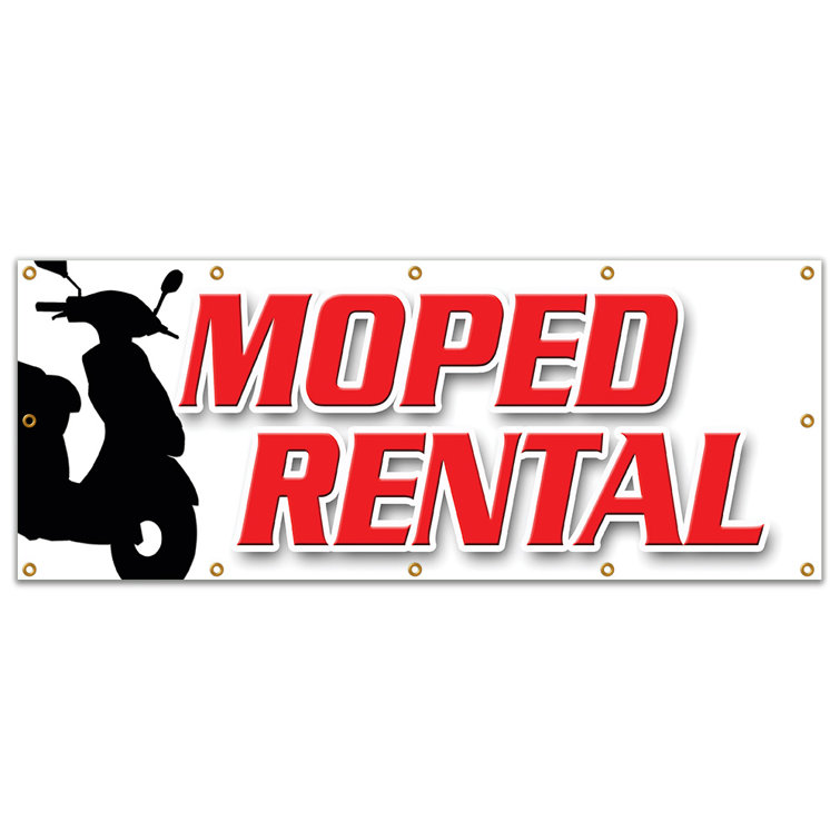 SignMission MOPED RENTAL BANNER SIGN Scooters Bikes Rent Carts Kayak ...