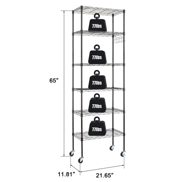 Rebrilliant Mayble 21.25'' W Steel Height -Adjustable Shelving Unit ...