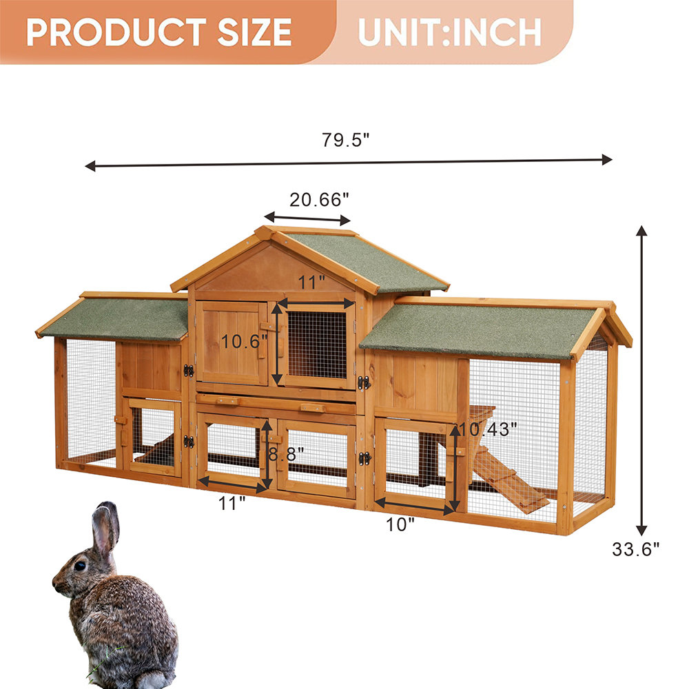 Tucker Murphy Pet™ Delja Extra Large Outdoor Wooden Elevated Rabbit ...