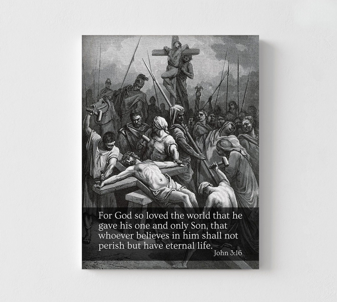WeFrameArt Crucifixion Of Jesus By Gustave Dore, Bible Verse Quote John ...