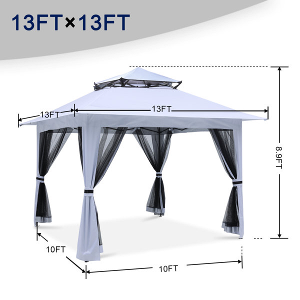 MasterCanopy 13 Ft. W x 13 Ft. D Steel Patio Gazebo & Reviews | Wayfair