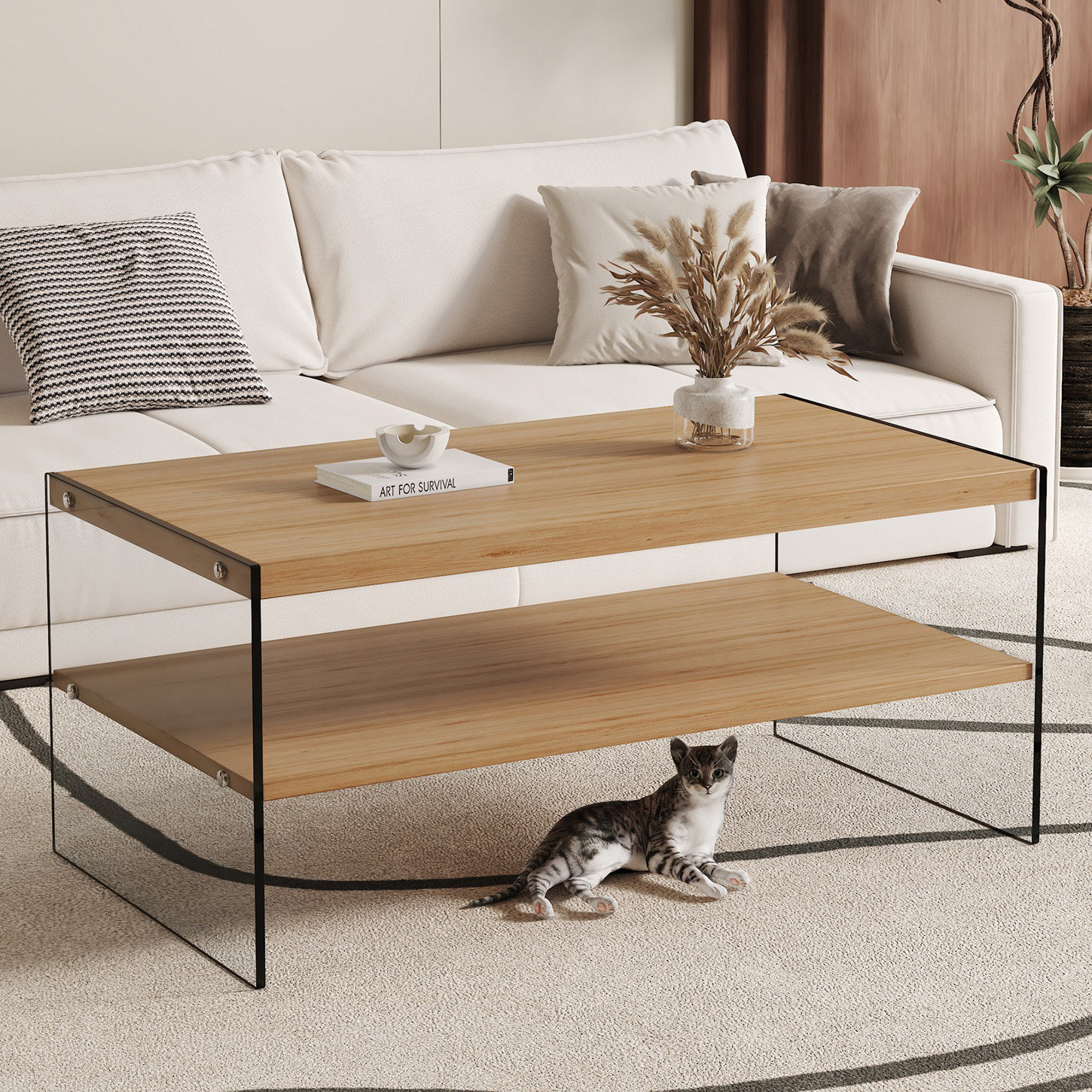 George Oliver Table basse à double couche rectangulaire - Wayfair Canada