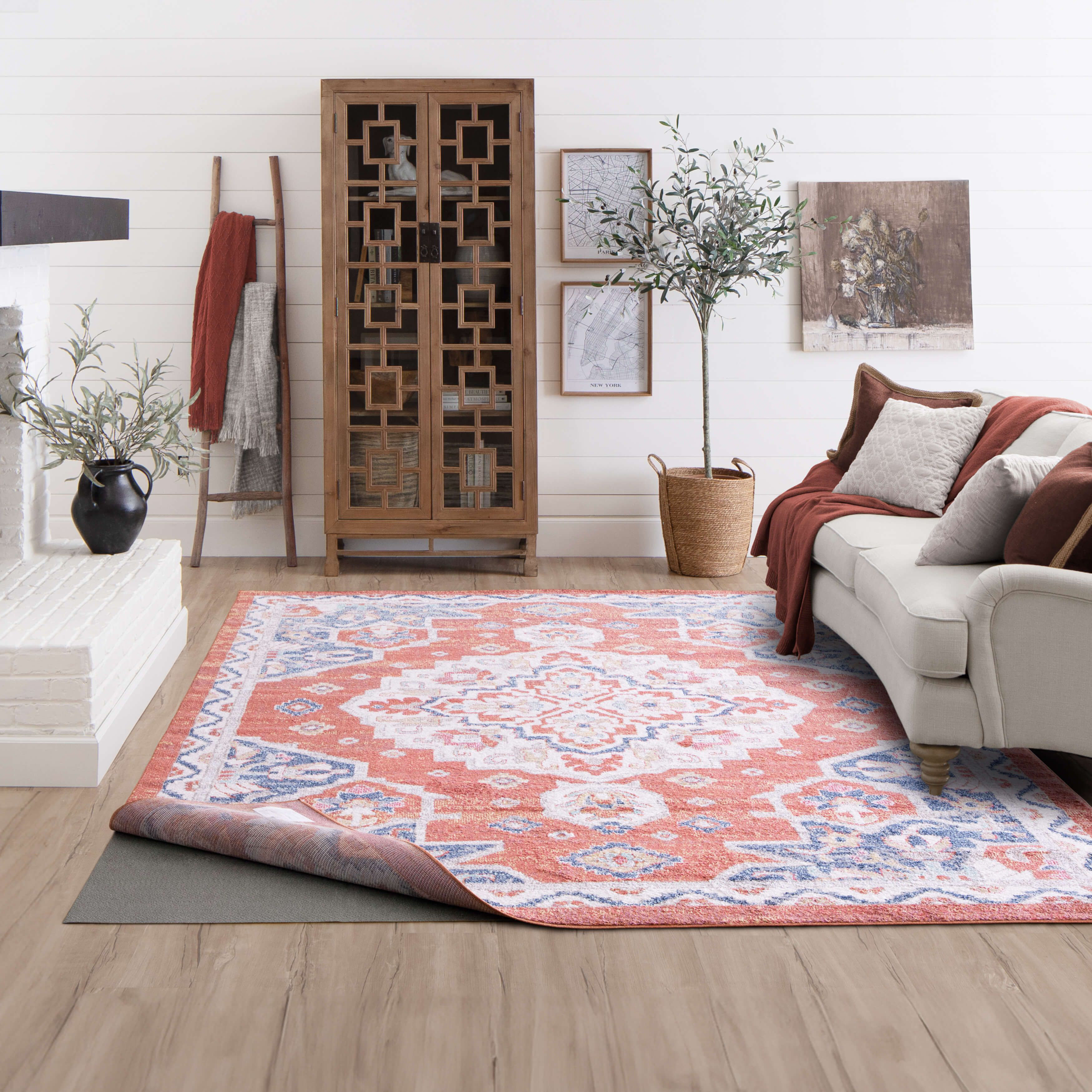 Mohawk Home Low Profile Moisture Barrier Non-Slip Customizable Grey Rug ...