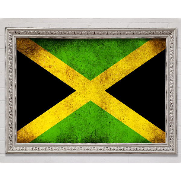 Bright Star Jamaican Grunge Flag - Single Picture Frame Art Prints ...