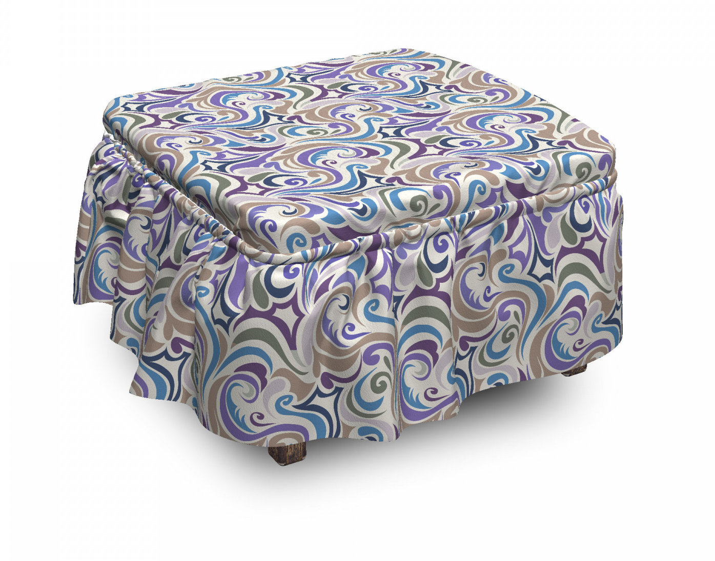 East Urban Home Funky Asymmetrical Shapes Ottoman Slipcover | Wayfair