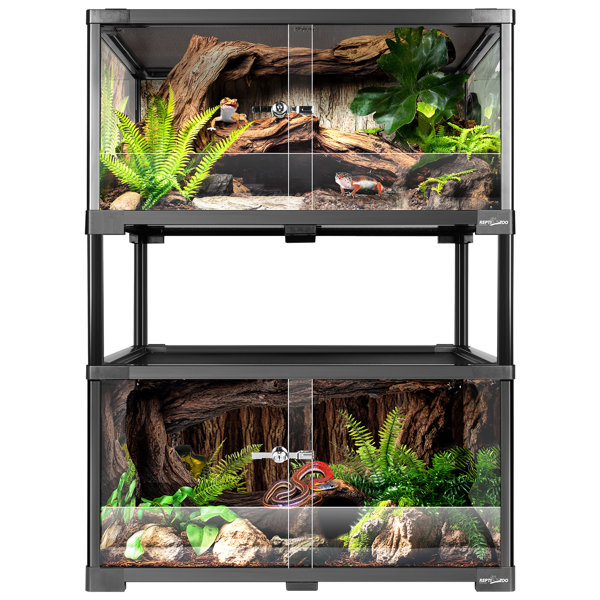 REPTIZOO Double Stacked Reptile Tank, 24" X 18" X 32" Tall Reptiles ...