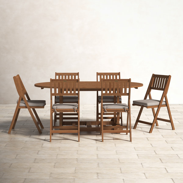 Birch Lane™ Ardy Oval 6 - Person 70.75" Long Dining Set with Cushions ...