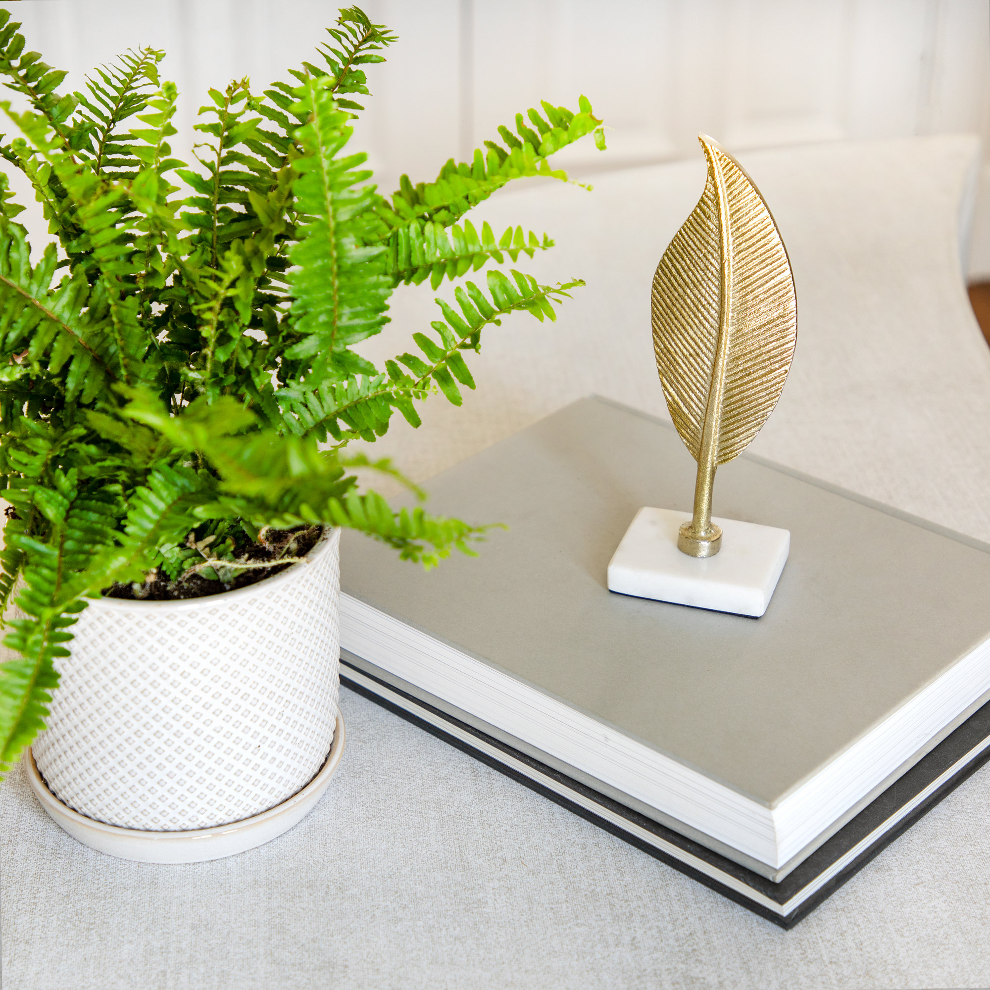 Bay Isle Home™ 9" Metal Leaf Sculpture - Contemporary Gold Aluminum ...