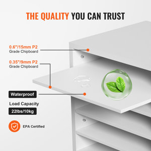 VEVOR 5 Compartments Office Mailbox with Adjustable Shelves, Wood ...