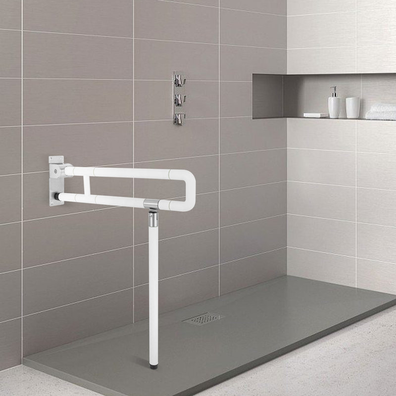 JOYDING 23.6" Toilet Grab Bar Foldable Drop Down Toilet Safety Rails ...
