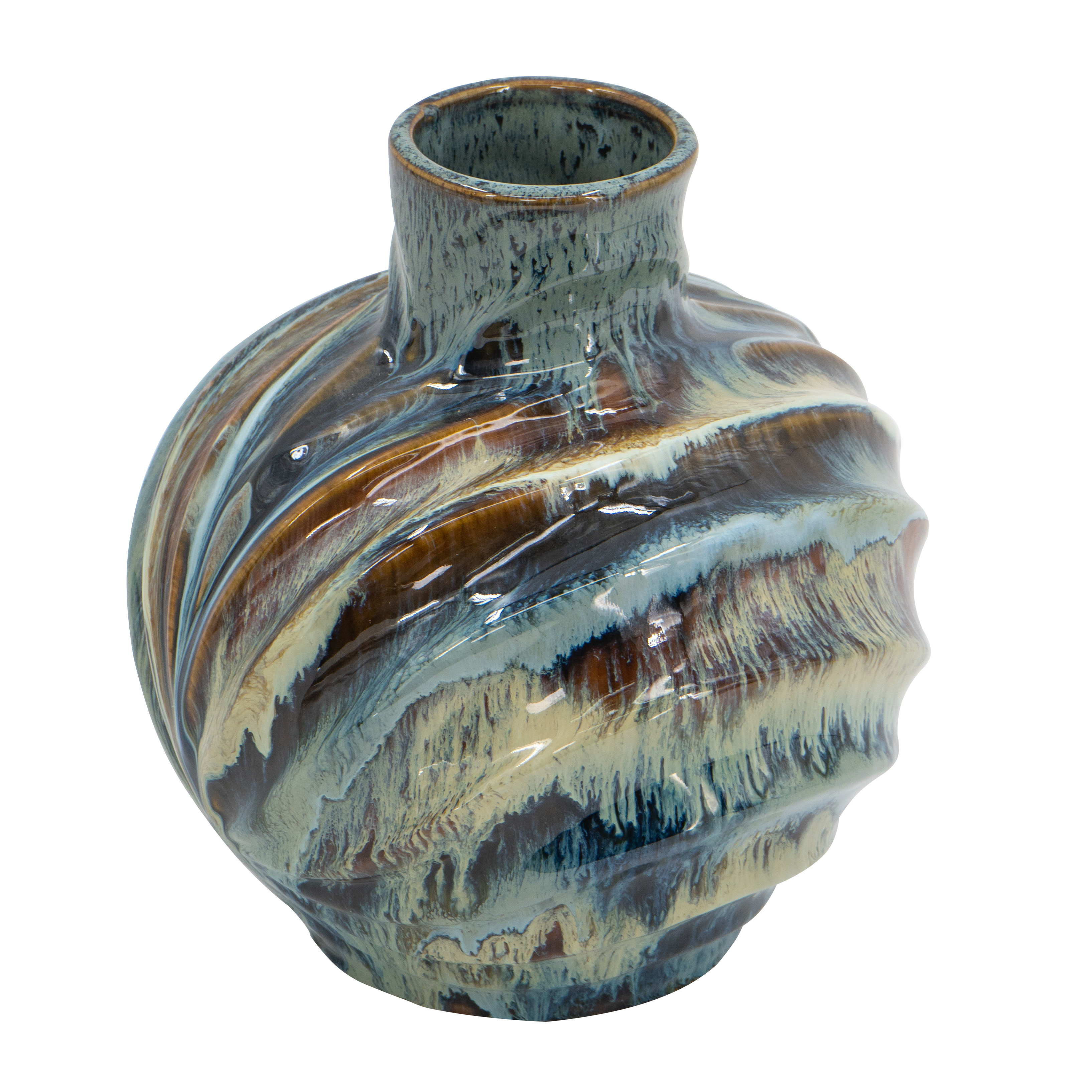 Orren Ellis Reactive Glazed Vase - 9.5