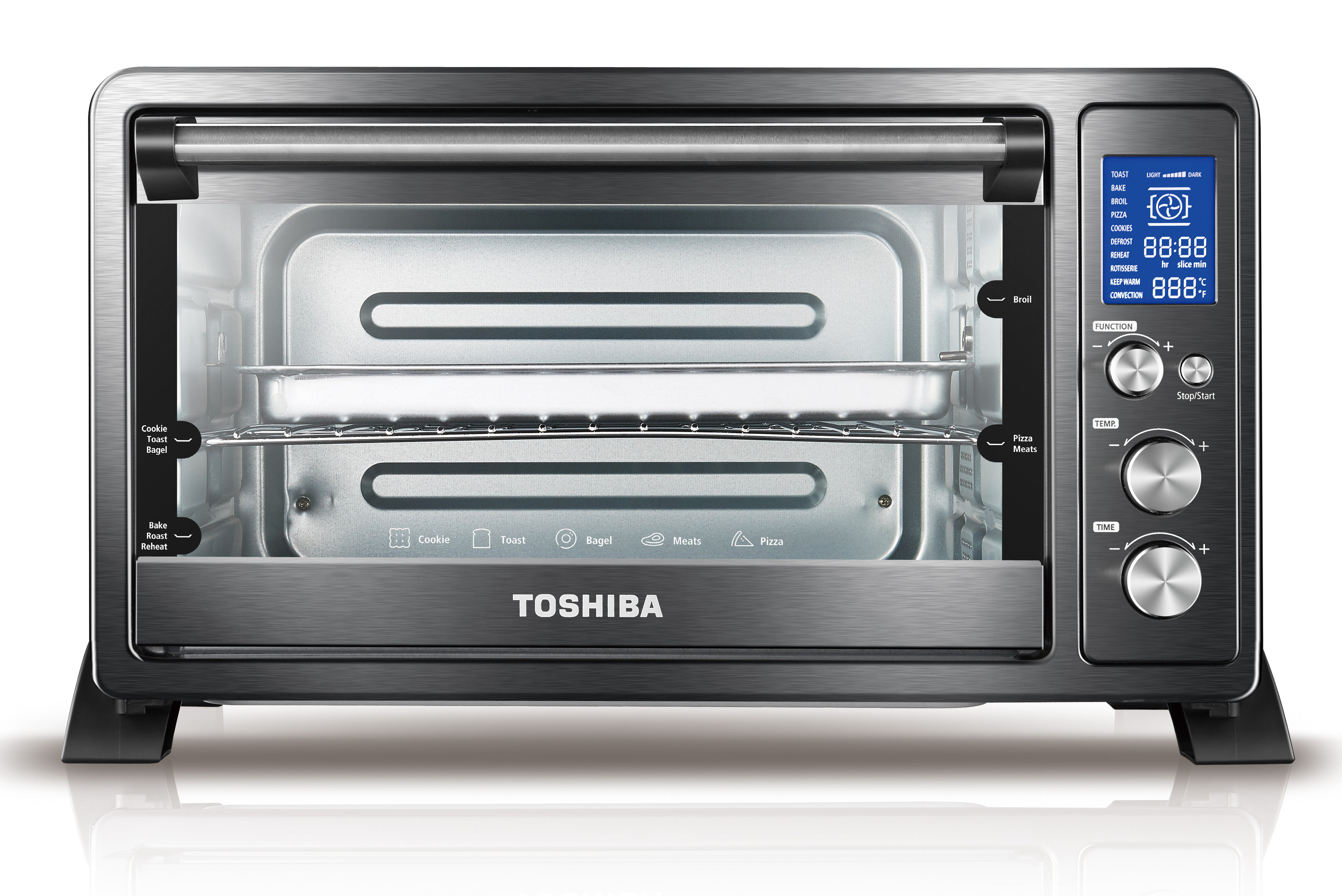 Toshiba Digital Convection Toaster Oven, Black Stainless & Reviews ...