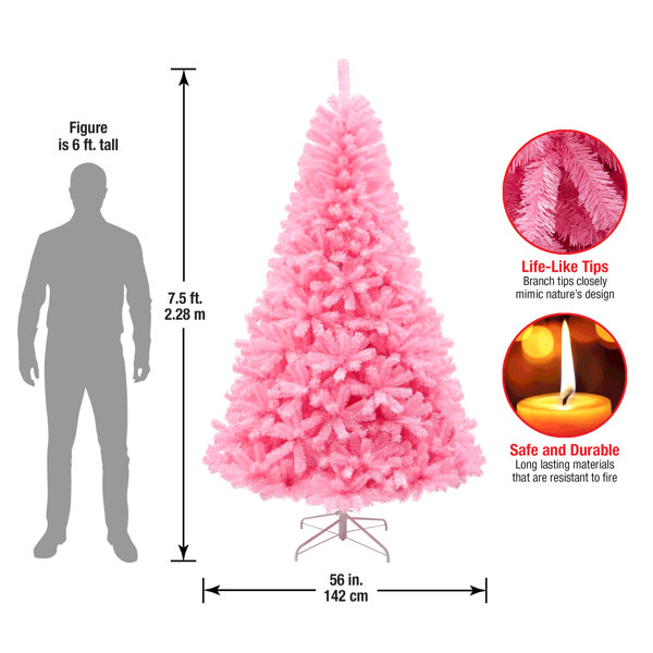 The Holiday Aisle® 7.5 ft. Color Pop Tree, Pink & Reviews | Wayfair