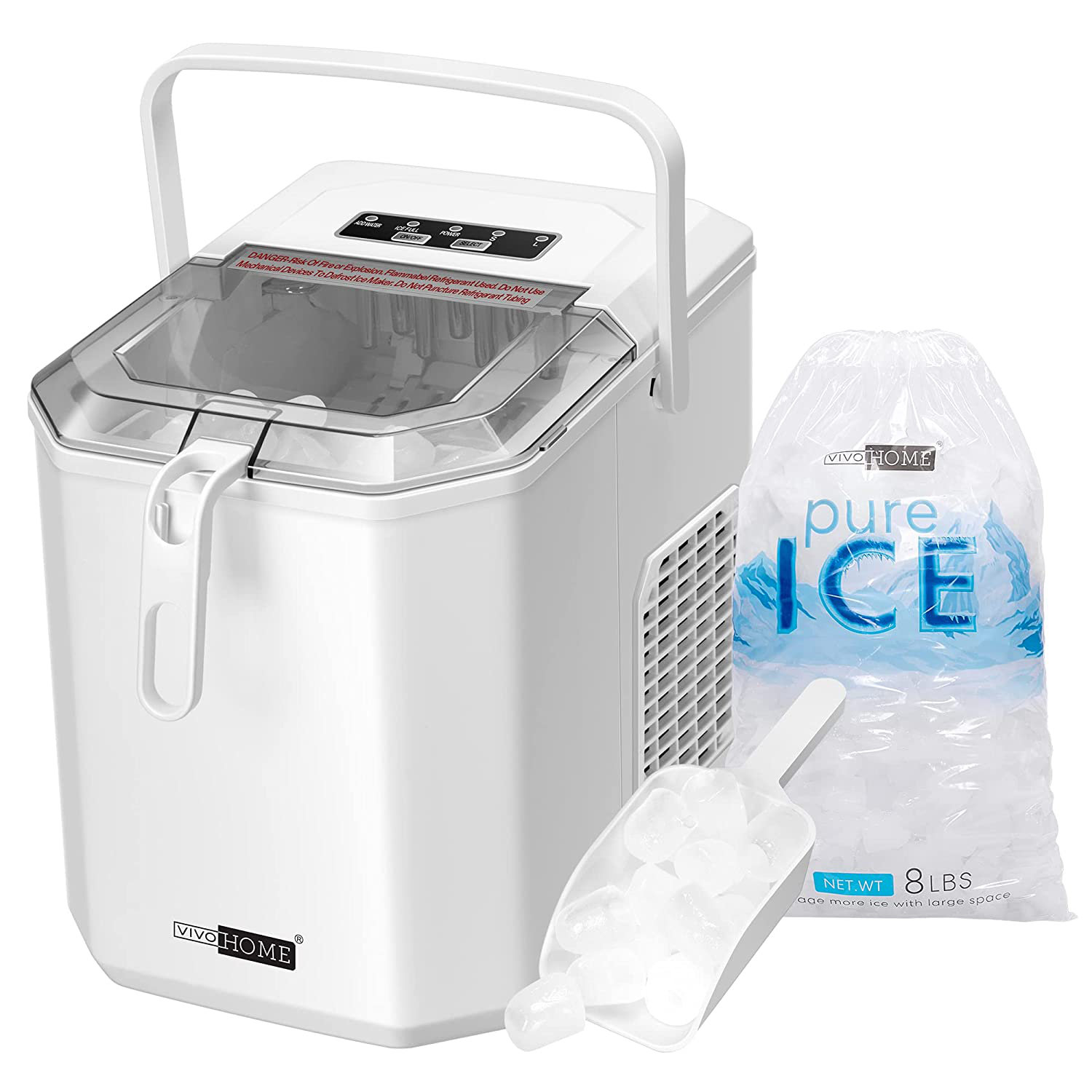 Vivohome 26 Lb. lb. Daily Production Clear Ice Portable Ice Maker ...