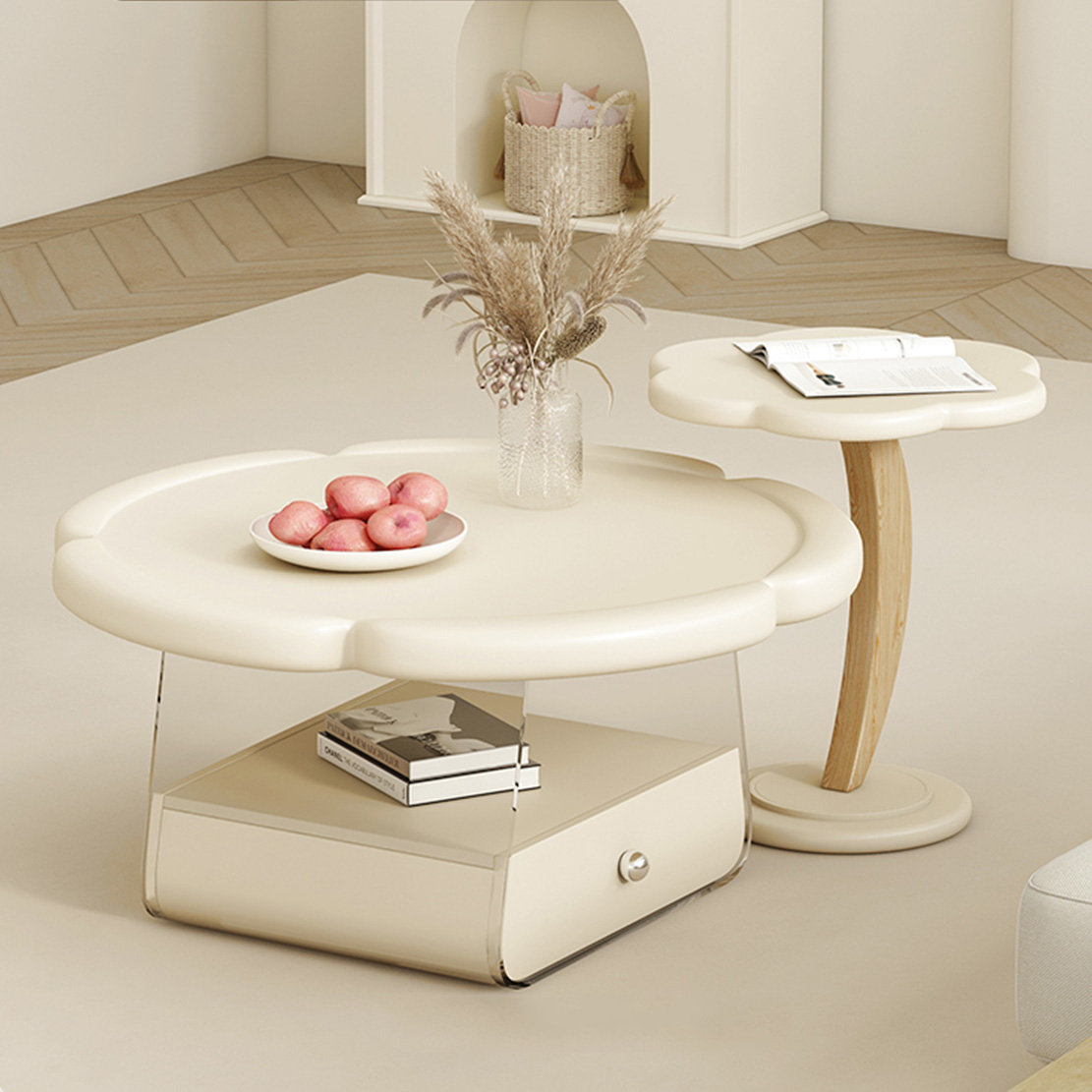 ComfyFurnituress Acrylic round flower coffee table living room | Wayfair