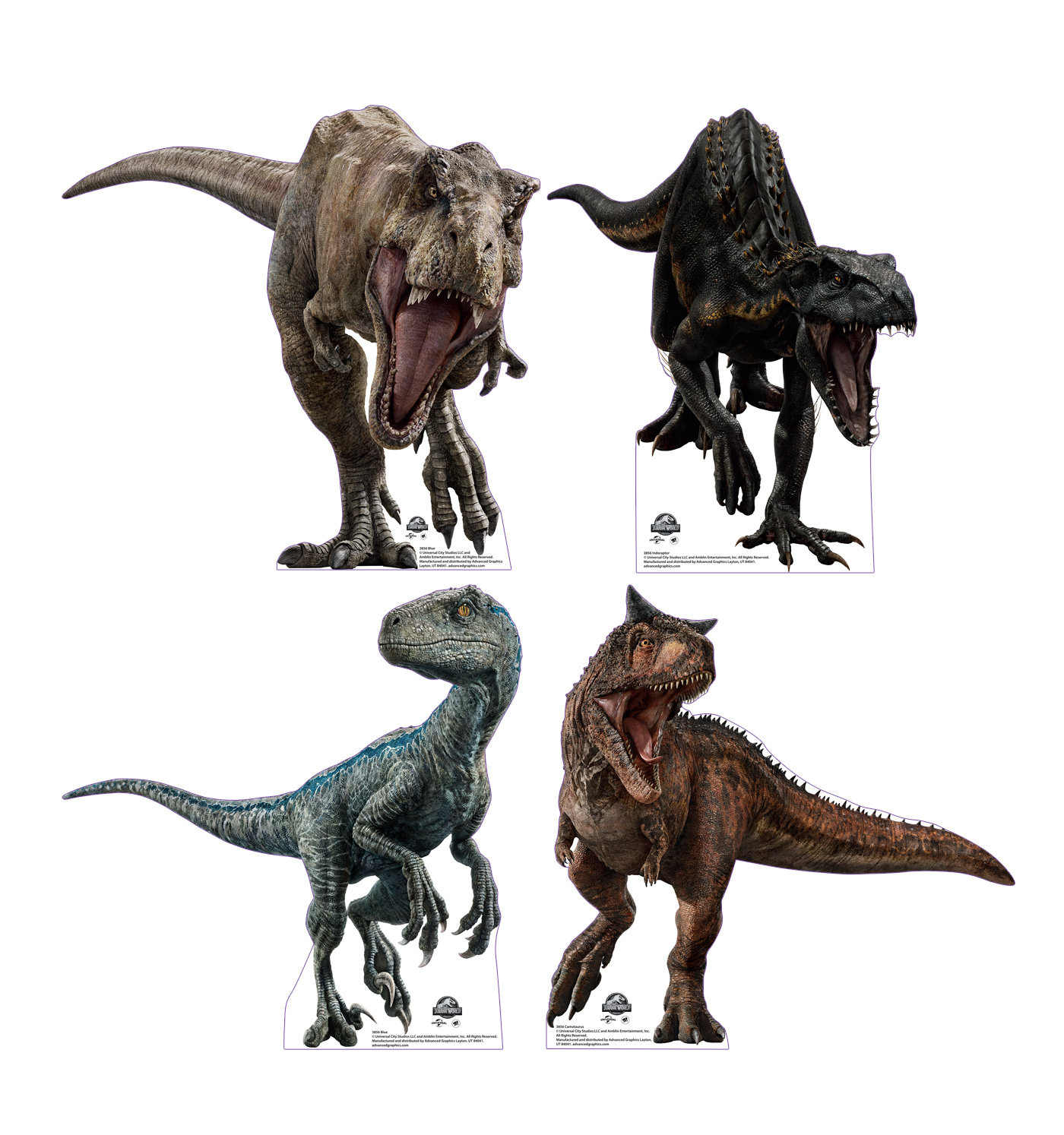 Advanced Graphics Jurassic World Mini Standees (T-Rex, Indoraptor ...