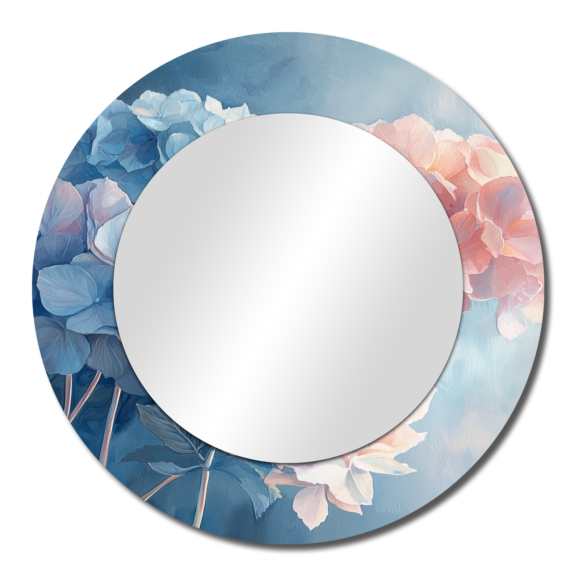 Dakota Fields Hydrangeas In The Morning Light I - Floral Mirror Wall ...