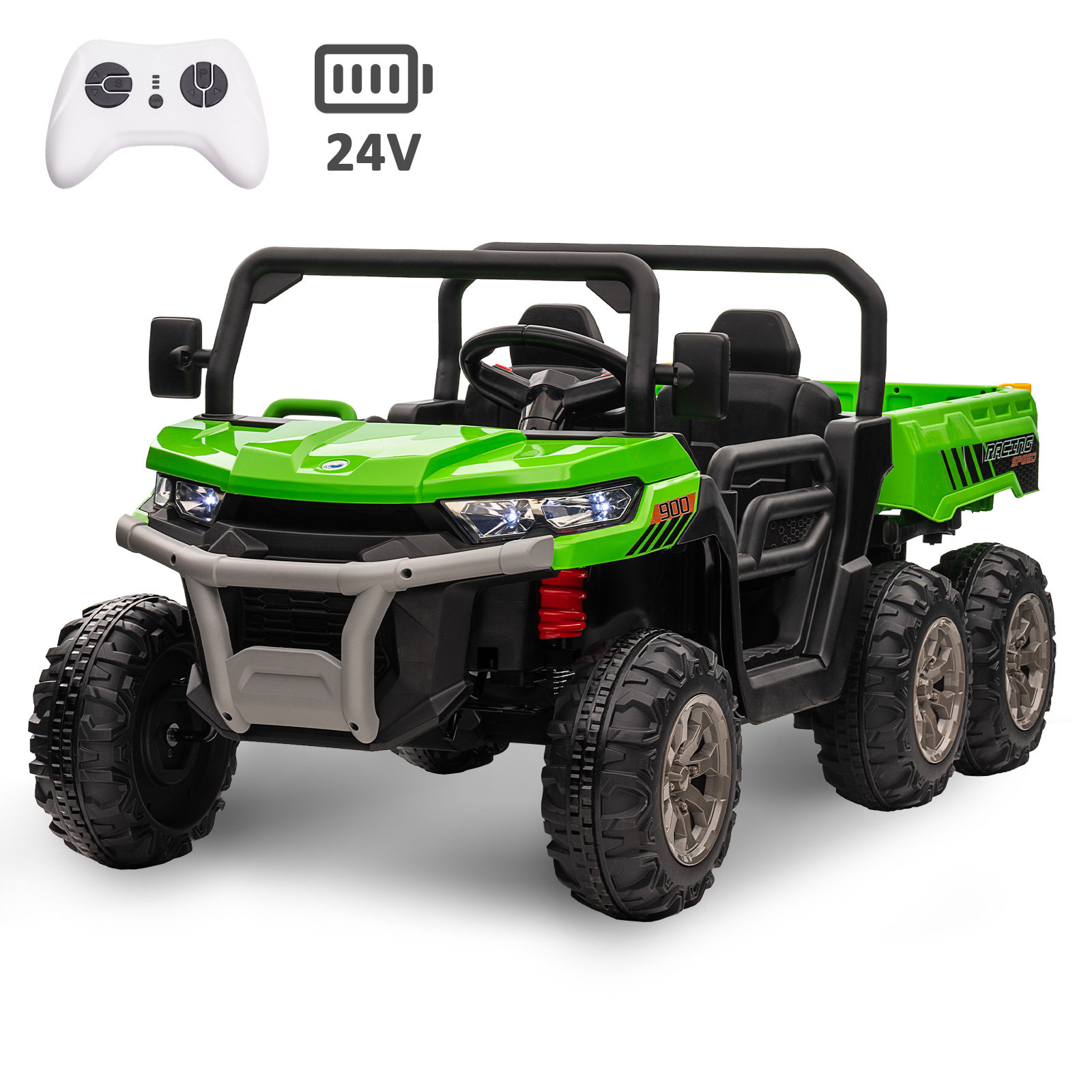 ACEM Jouet autoportant à piles pour véhicule tout-terrain 24 volts ACEM avec télécommande ...