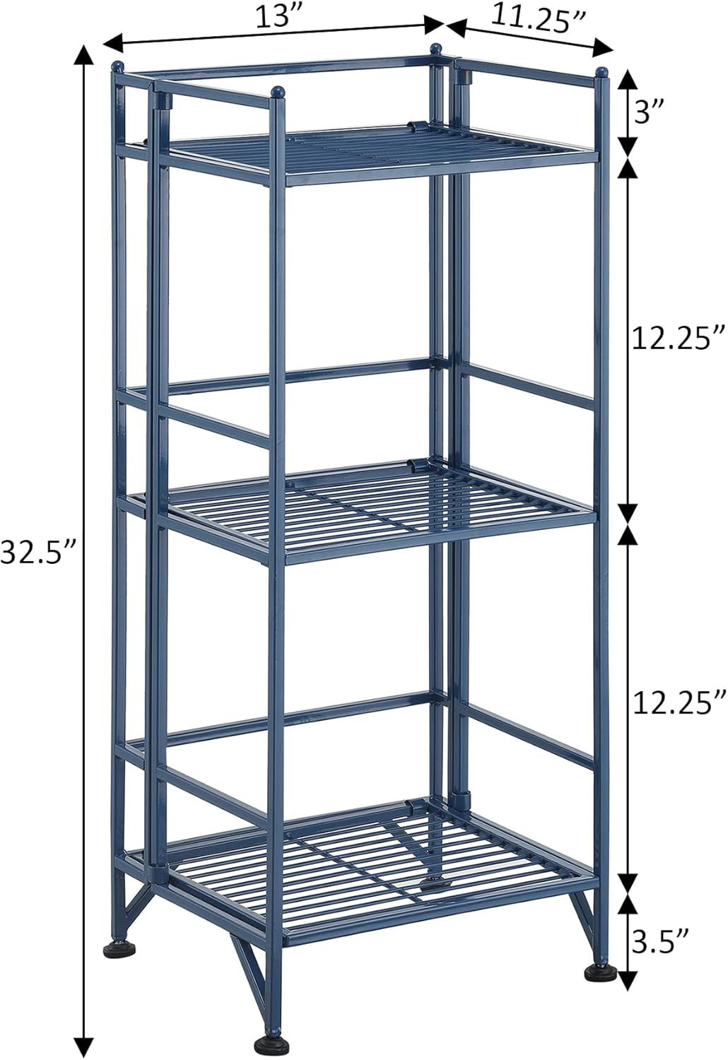 Latitude Run® 3-Tier Folding Metal Shelving Unit For Home And Office ...