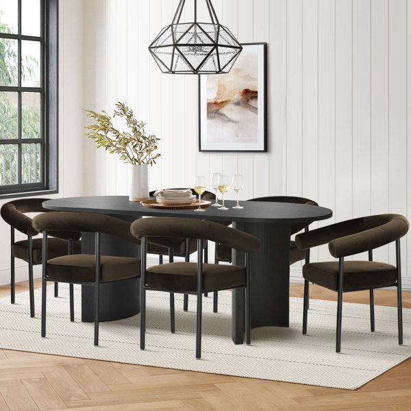 Corrigan Studio® 7-Pieces Oval Dining Table Sets & Reviews | Wayfair