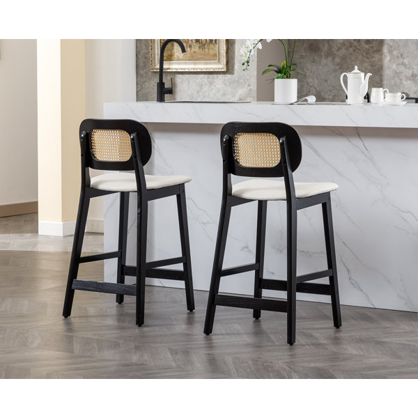 Bayou Breeze Azarah Solid Wood 25.5'' Counter Stool | Wayfair