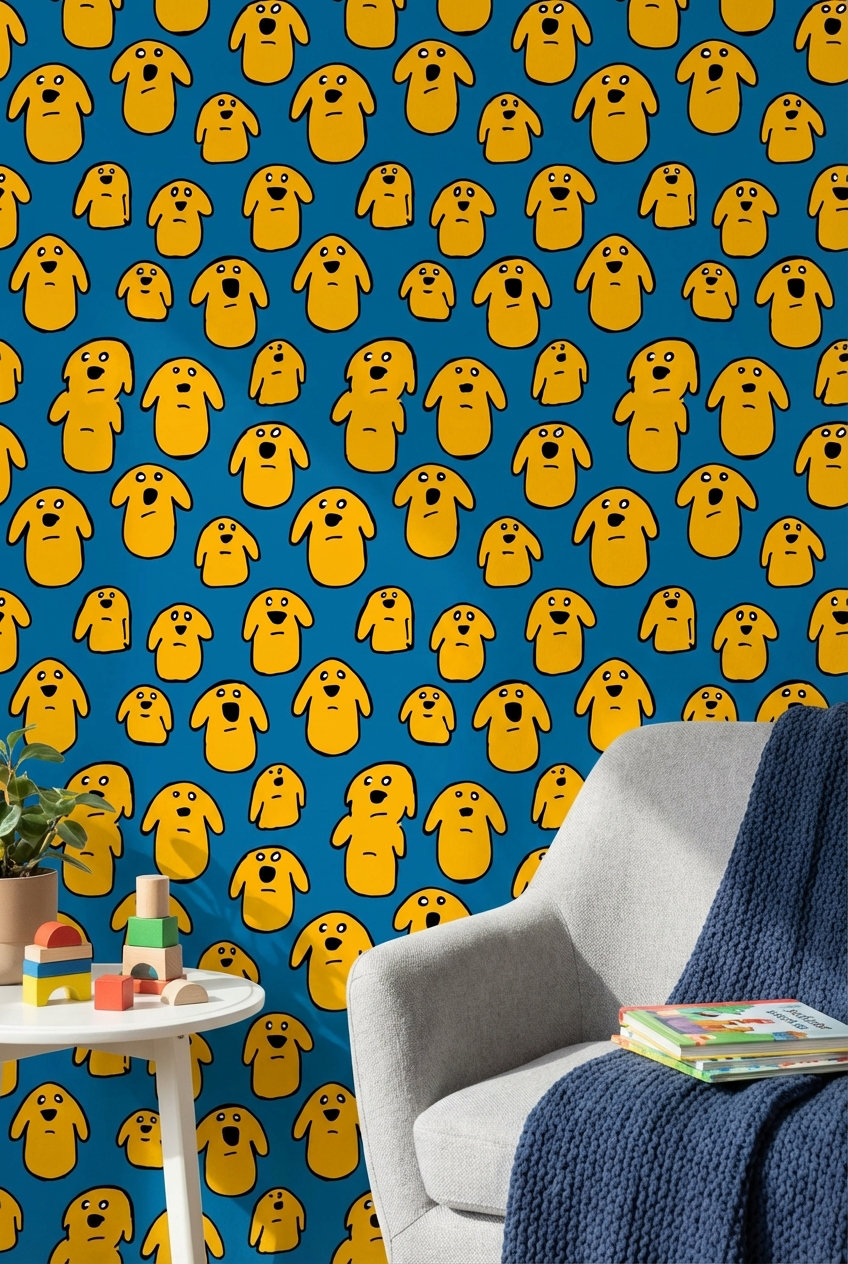 Lark Manor™ Dogs Wallpaper Cartoon Playful Mural Modern Wall Decor ...