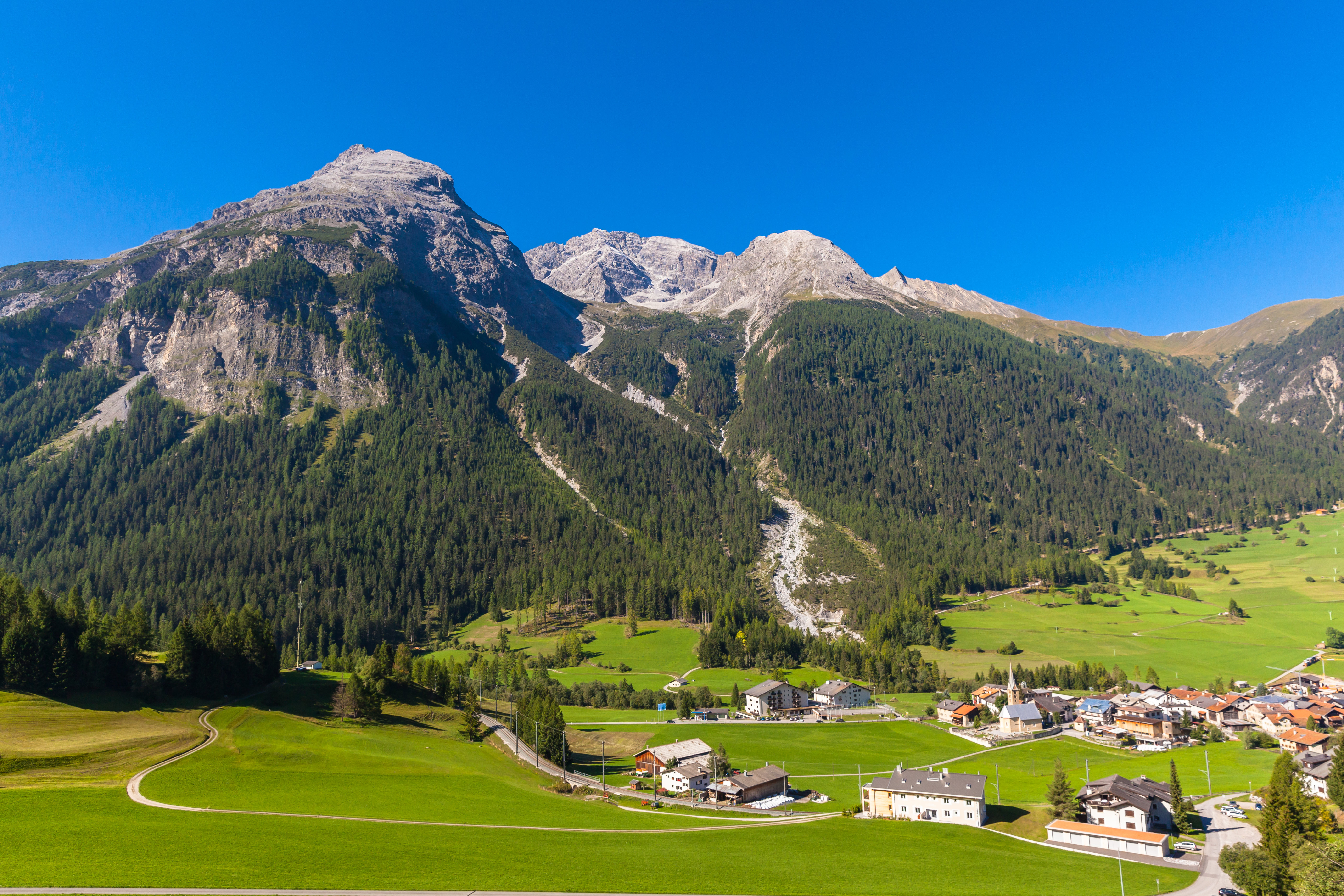 Alpen Home Bergun in Summer by Vogelsp - Wrapped Canvas Photograph ...