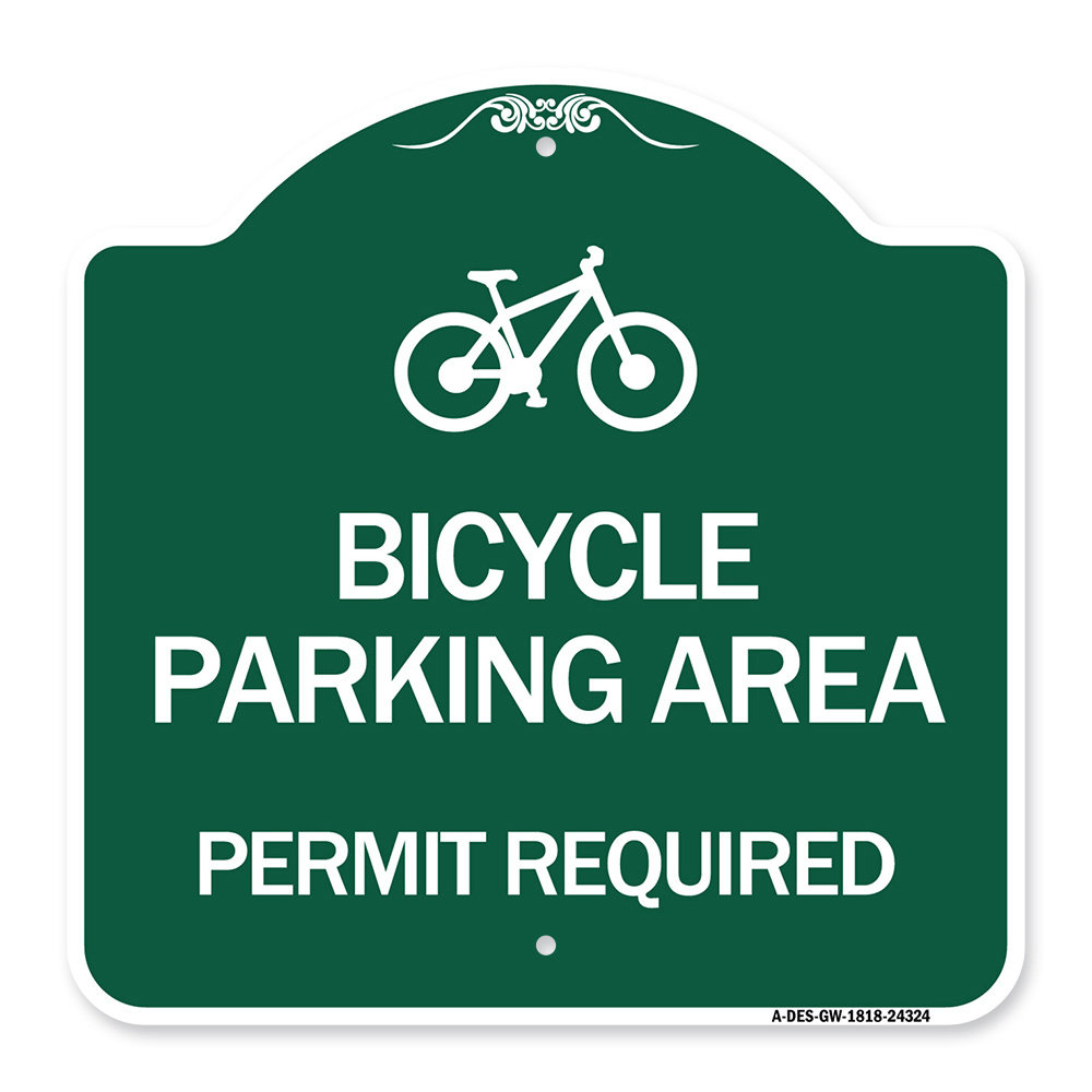 Signmission Designer Series Sign - Bicycle Parking Area - Permit ...