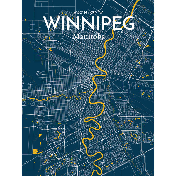 OurPoster.com Winnipeg City Map On Paper Print - Wayfair Canada
