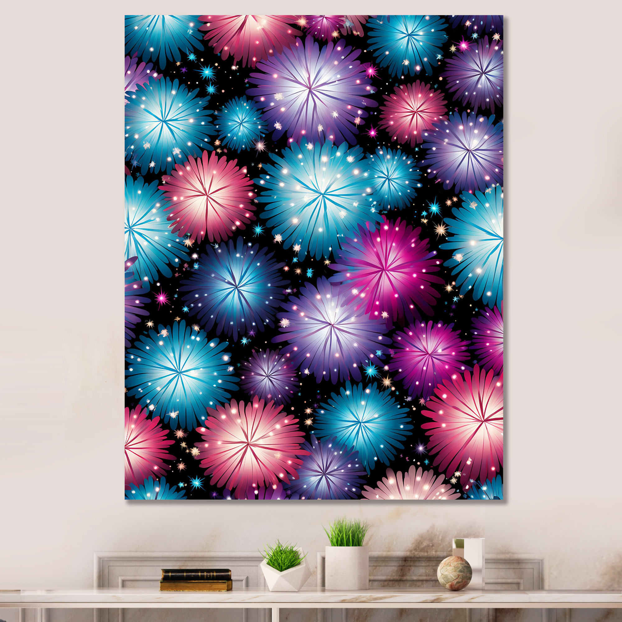 Ivy Bronx Luminous Symphony Fireworks - Fireworks Wall Art | Wayfair