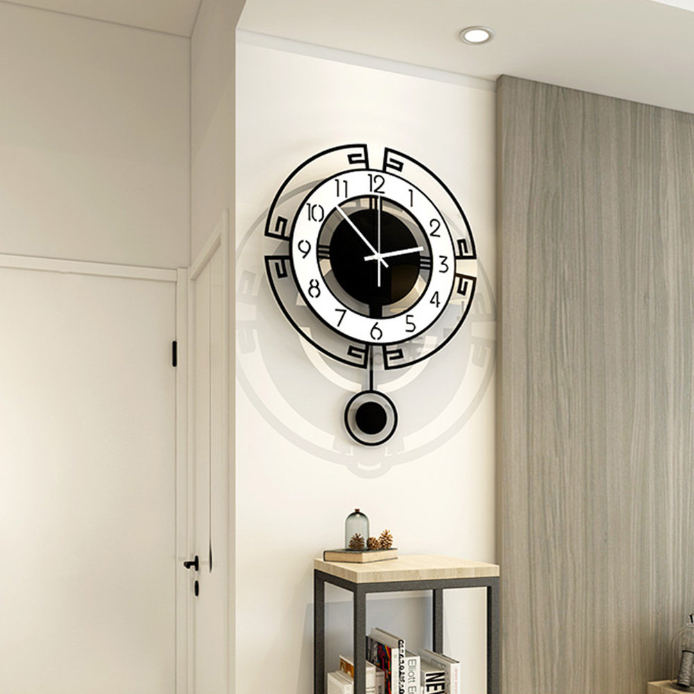 Orren Ellis Sharinda Wall Clock for Living Room Decor, Decorative ...