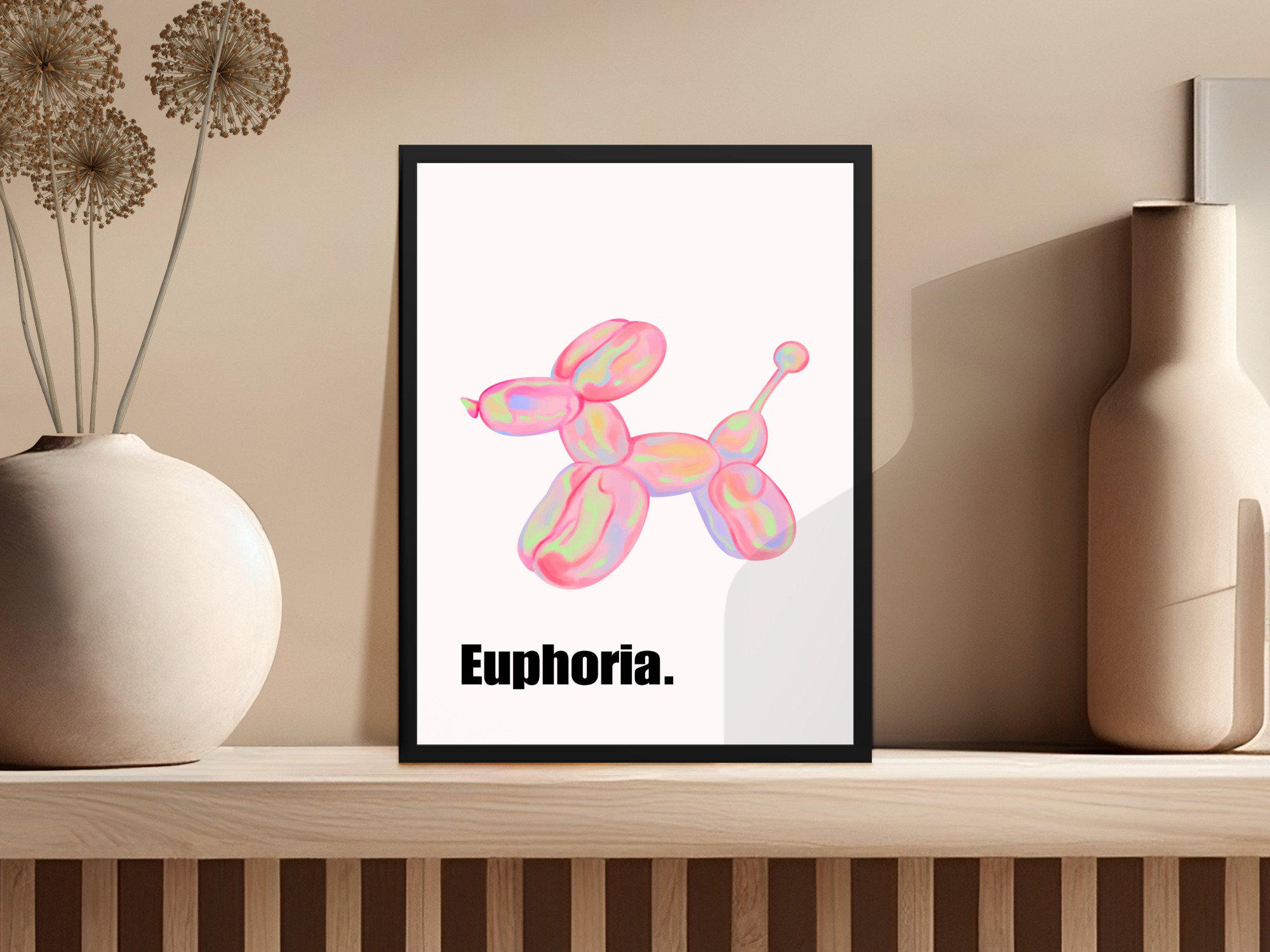 Brayden Studio Balloon Animal Euphoria Graphic Design Simple Framed ...