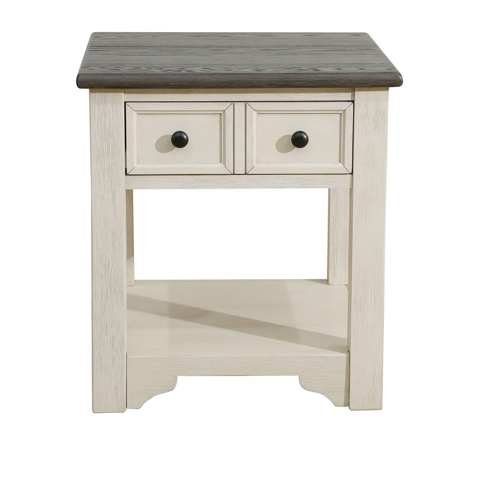 Ebern Designs Tationna Dark Grey MDF Top and White Oak Drawer Living ...