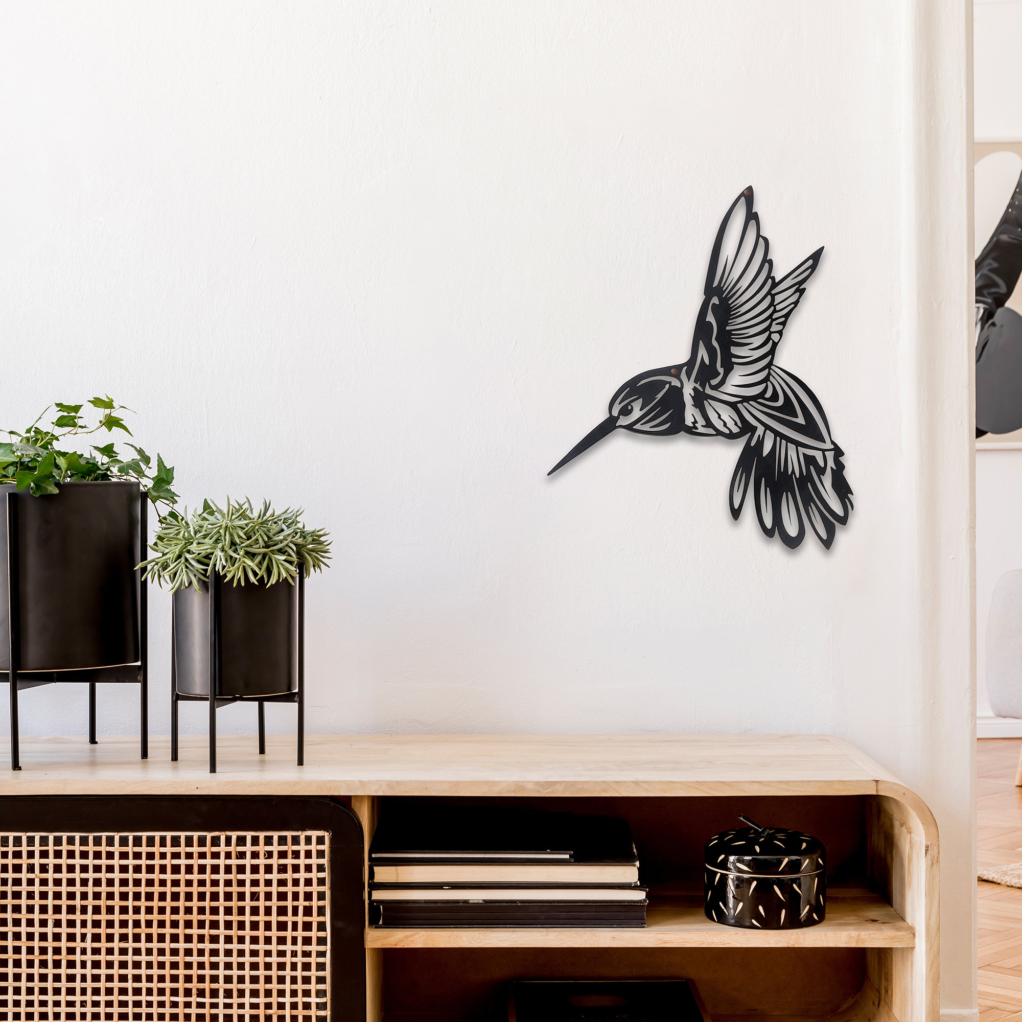 iHcasadécor Décoration murale colibri en métal noir - Wayfair Canada