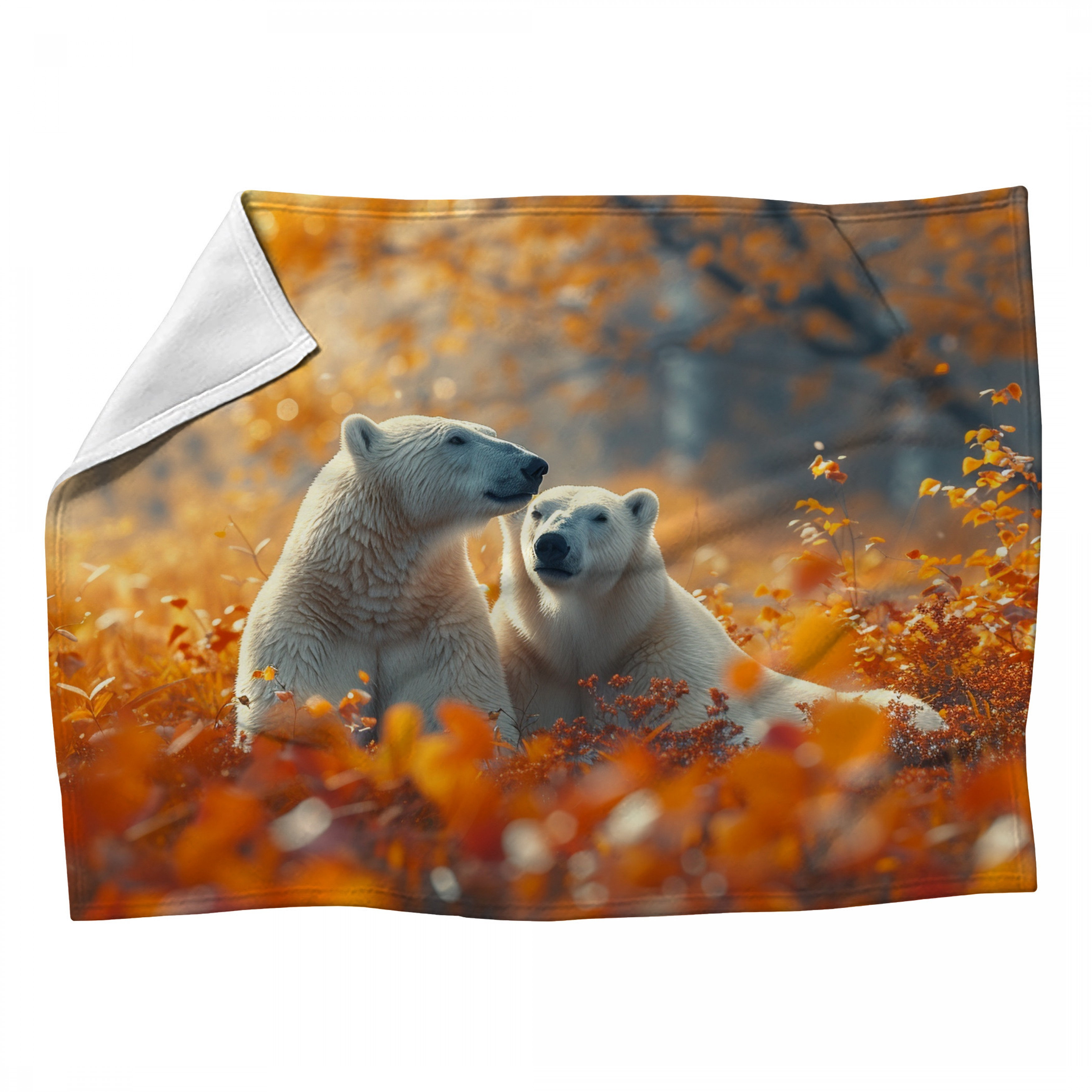 VisionDecor Polar Bears Fleece Throw Blanket - Wildlife Throws for ...