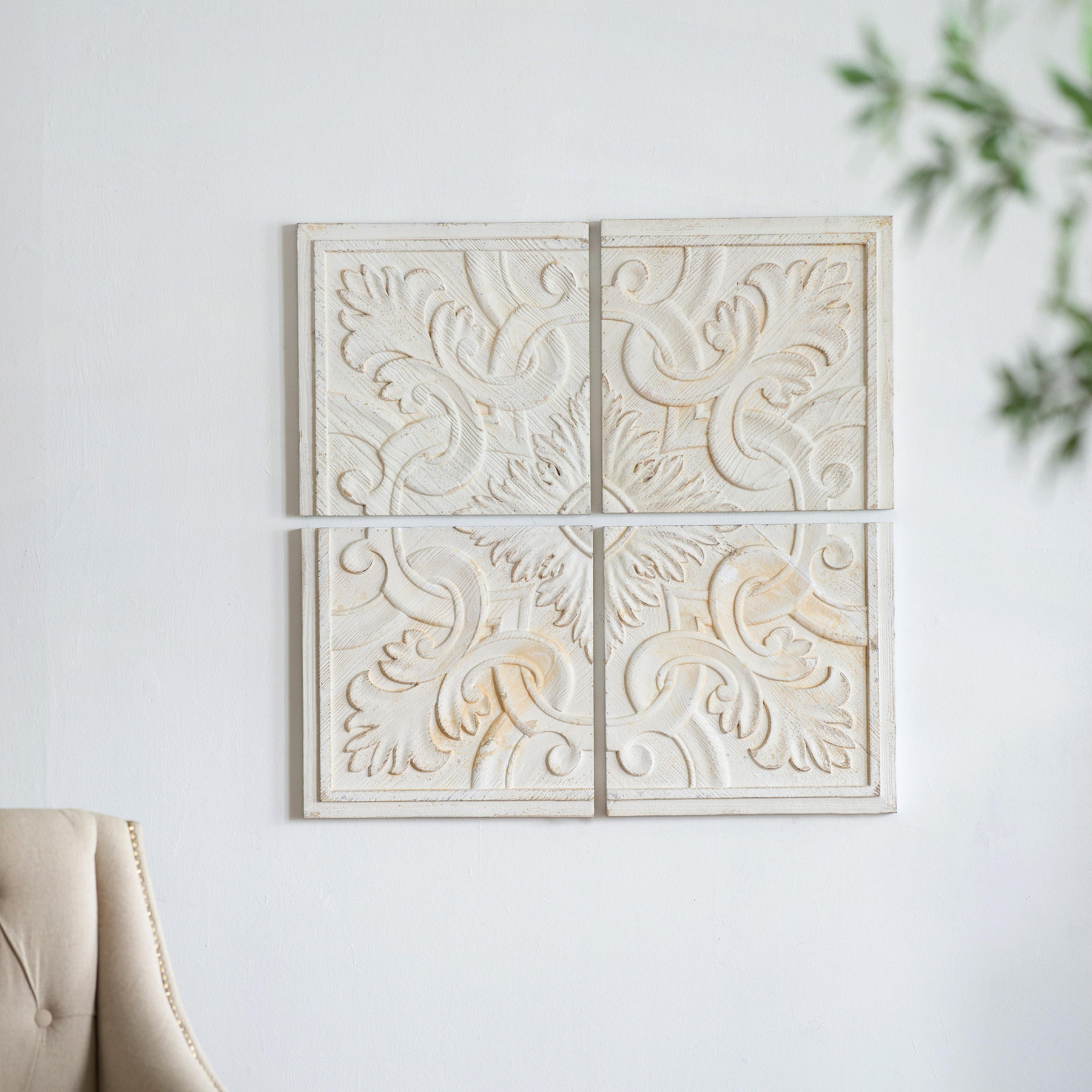 Dmond S/4 Distressed Wooden Square Wall Panels | Wayfair