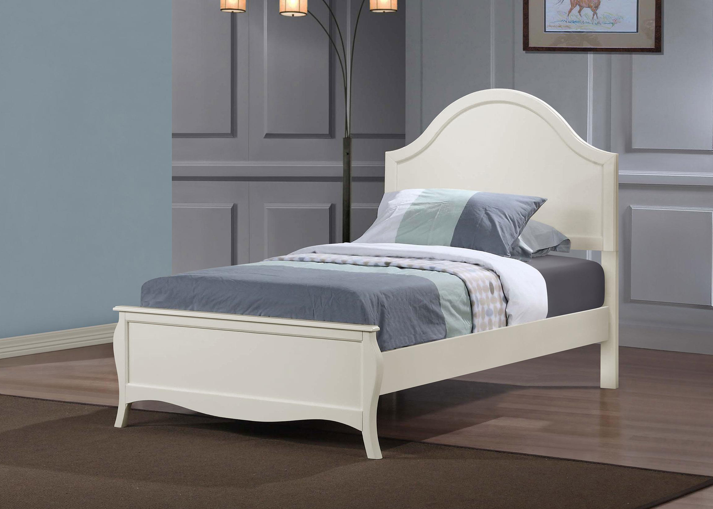 Ophelia & Co. Wood Panel Bed Cream White | Wayfair