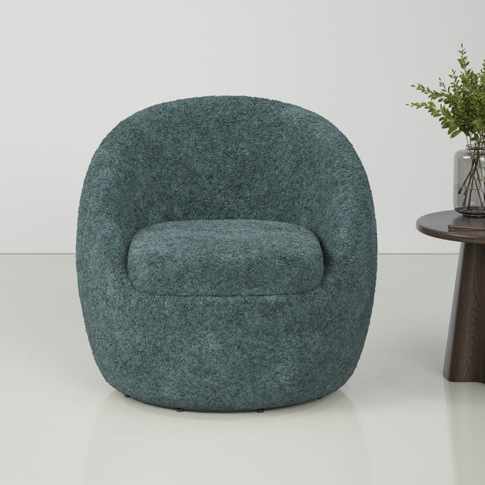 Wrought Studio Jaysaun Upholstered Swivel Barrel Chair & Reviews | Wayfair