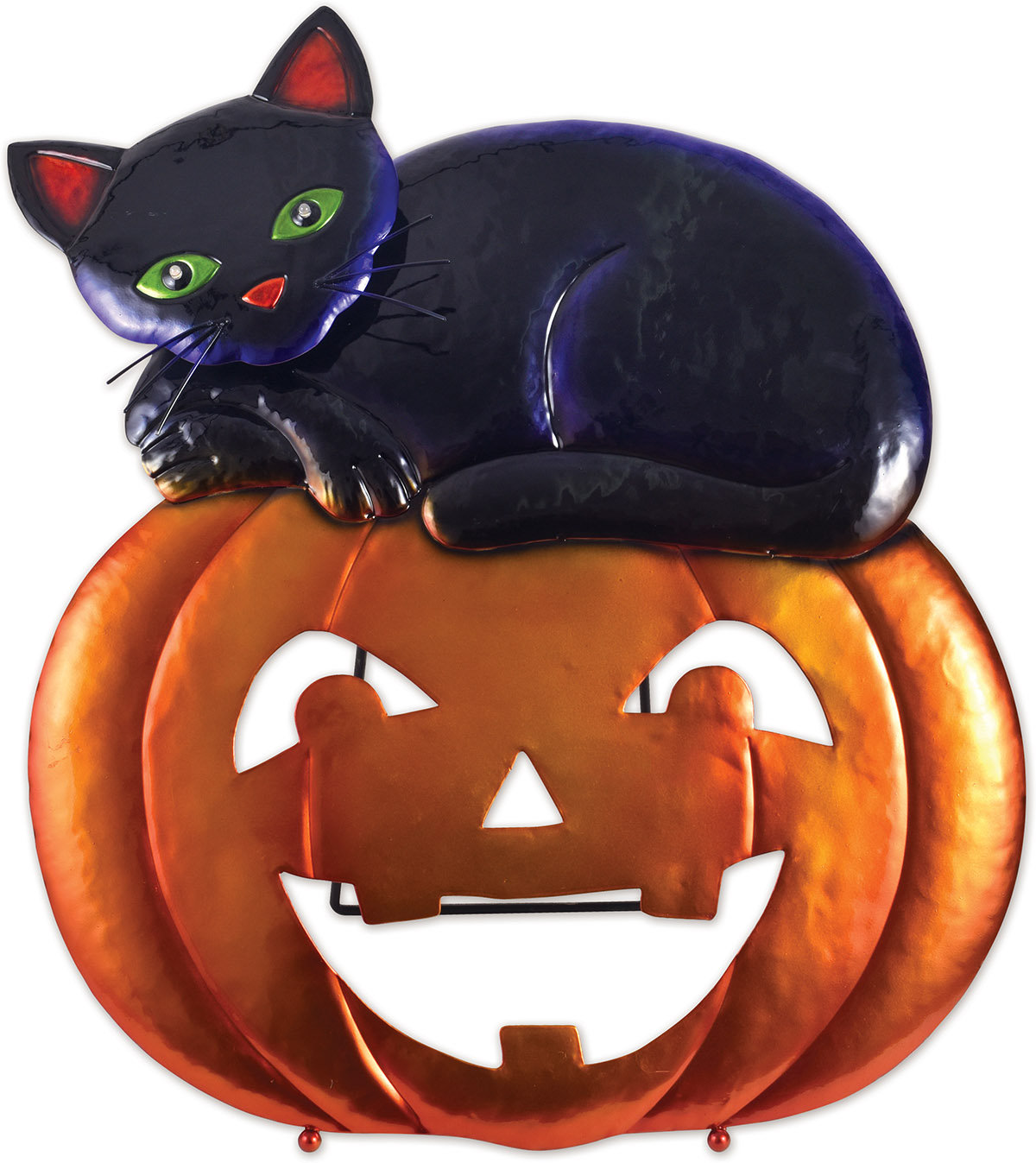 The Holiday Aisle® Solar Jean-Pierre & Pumpkin Porch Sitter | Wayfair