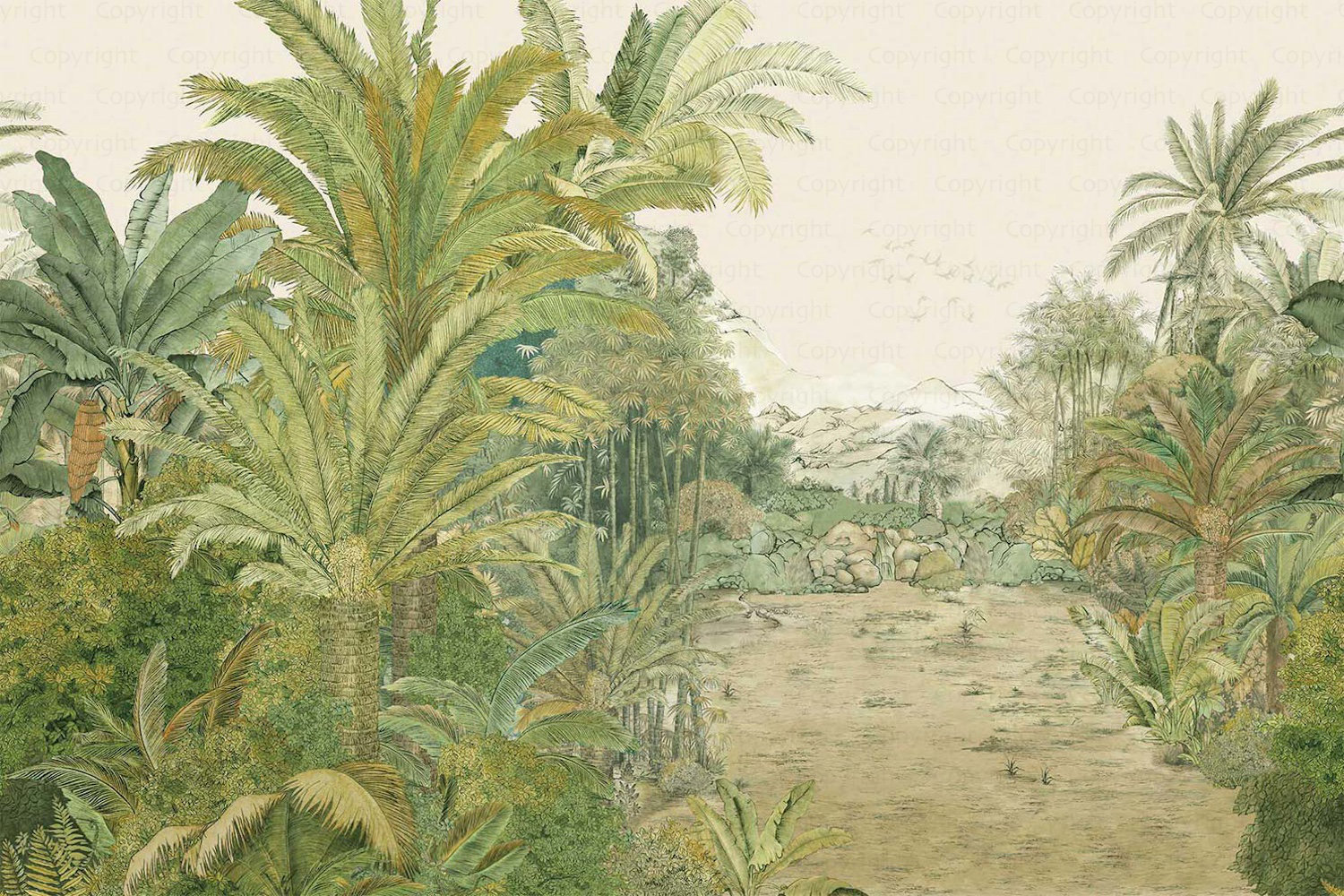 GK Wall Design Verdant Jungle Escape Scenic Tropical Wallpaper Mural ...