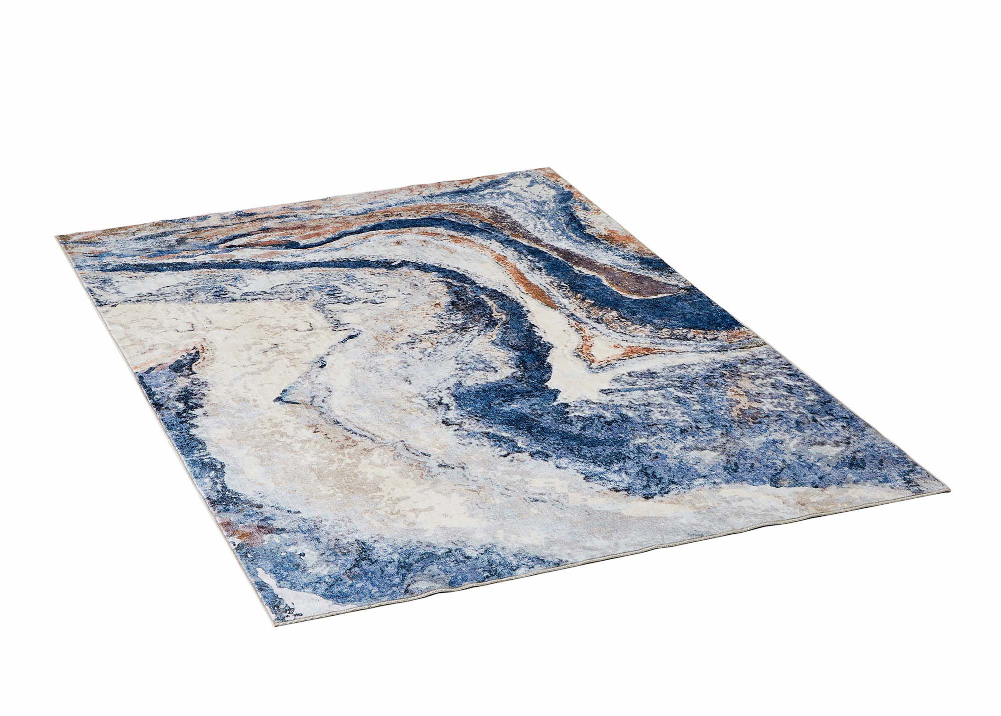 Orren Ellis 3-Sizes Of Blue Abstract Faux Cashmere Area Rugs | Wayfair