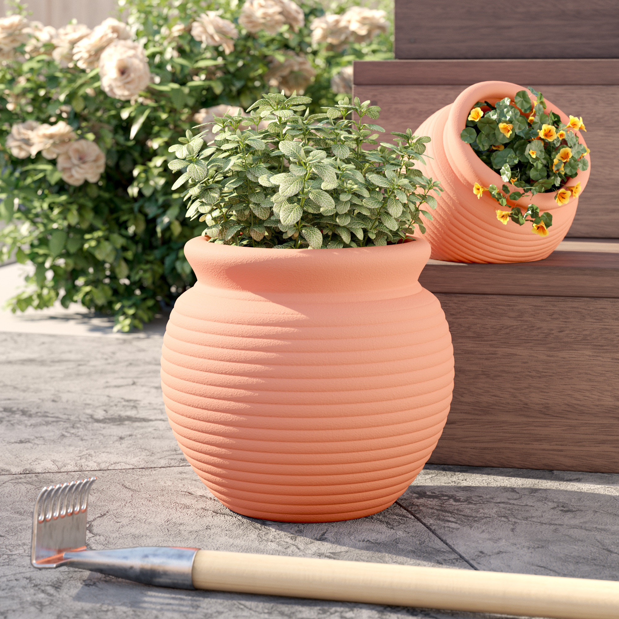 Union Rustic Amariae 2-Piece Terracotta Pot Planter Set & Reviews | Wayfair