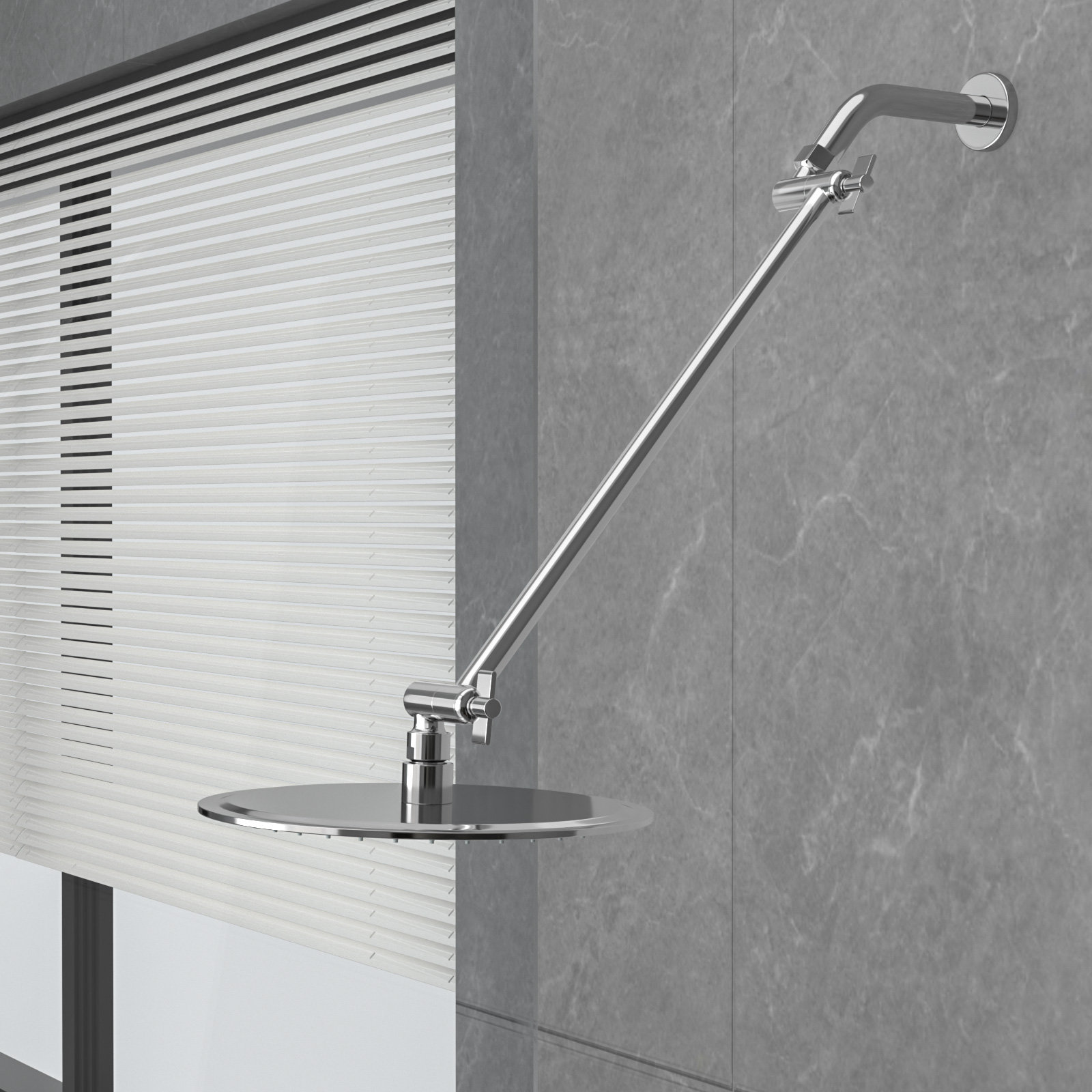 Mocoloo 16 Inch Shower Extension Arm Extension Adjustable Height Angle ...