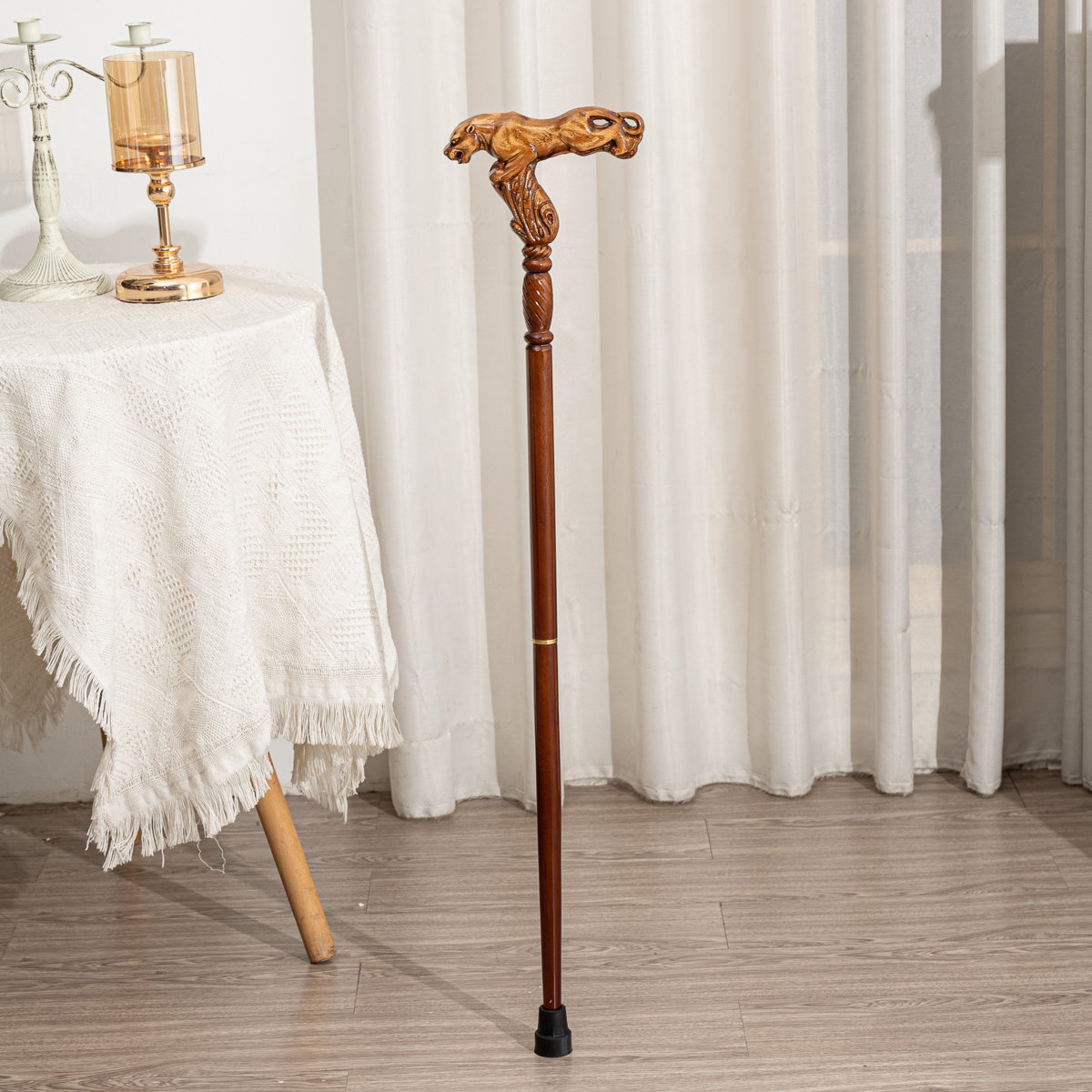 Alcott Hill® Hand Carved Wooden Walking Cane With Ergonomic Handle And ...
